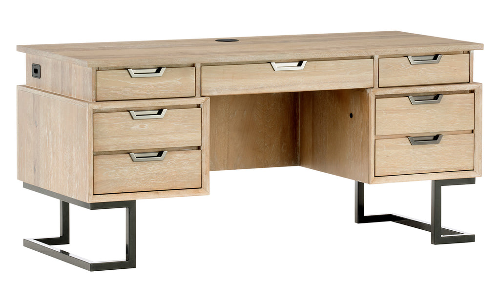Harper Point Khaki Executive Desk | Schneiderman's Furniture