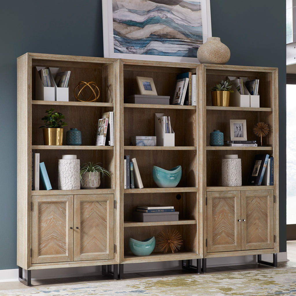 Harper Point Khaki Bookcase | Schneiderman's Furniture