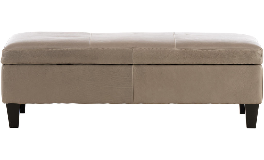 Medium Leather Storage Ottoman | Schneiderman's Furniture