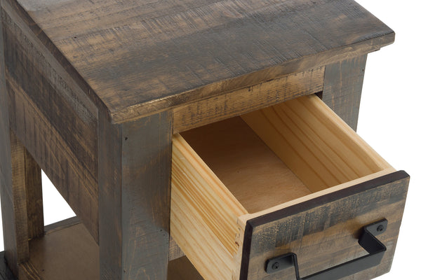 Loft Brown Chairside Table | Schneiderman's Furniture