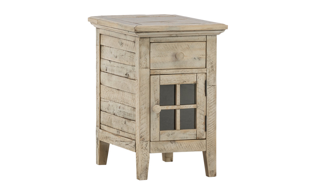 Rustic Shores Vintage Cream Chairside Table | Schneiderman's Furniture