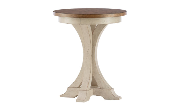 Farmhouse Reimagined Round Chairside Table | Schneiderman's Furniture