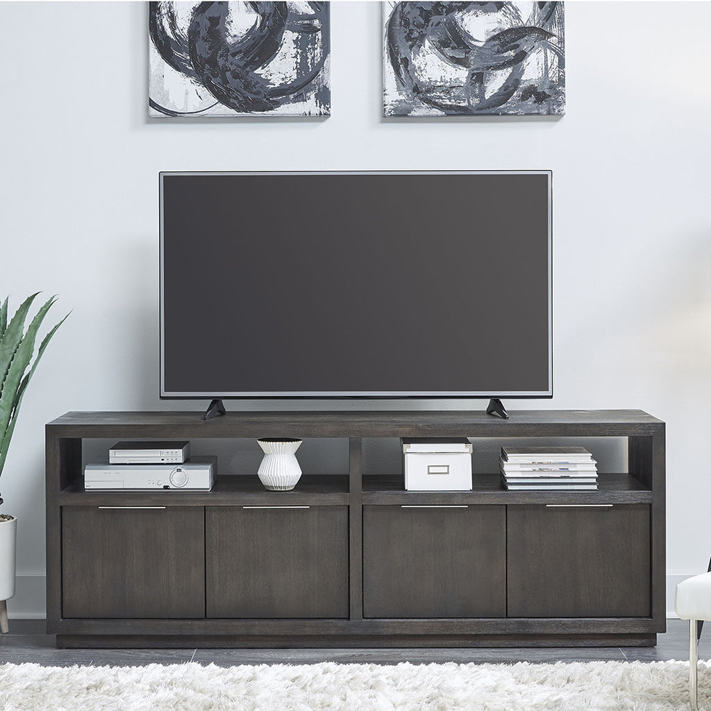 Oxford Basalt Grey 74" Media Console | Schneiderman's Furniture