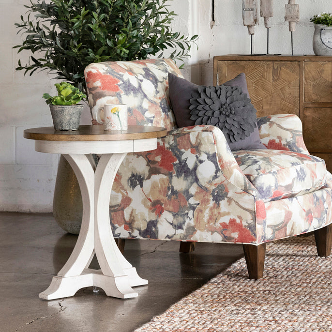 Farmhouse Reimagined Round Chairside Table | Schneiderman's Furniture