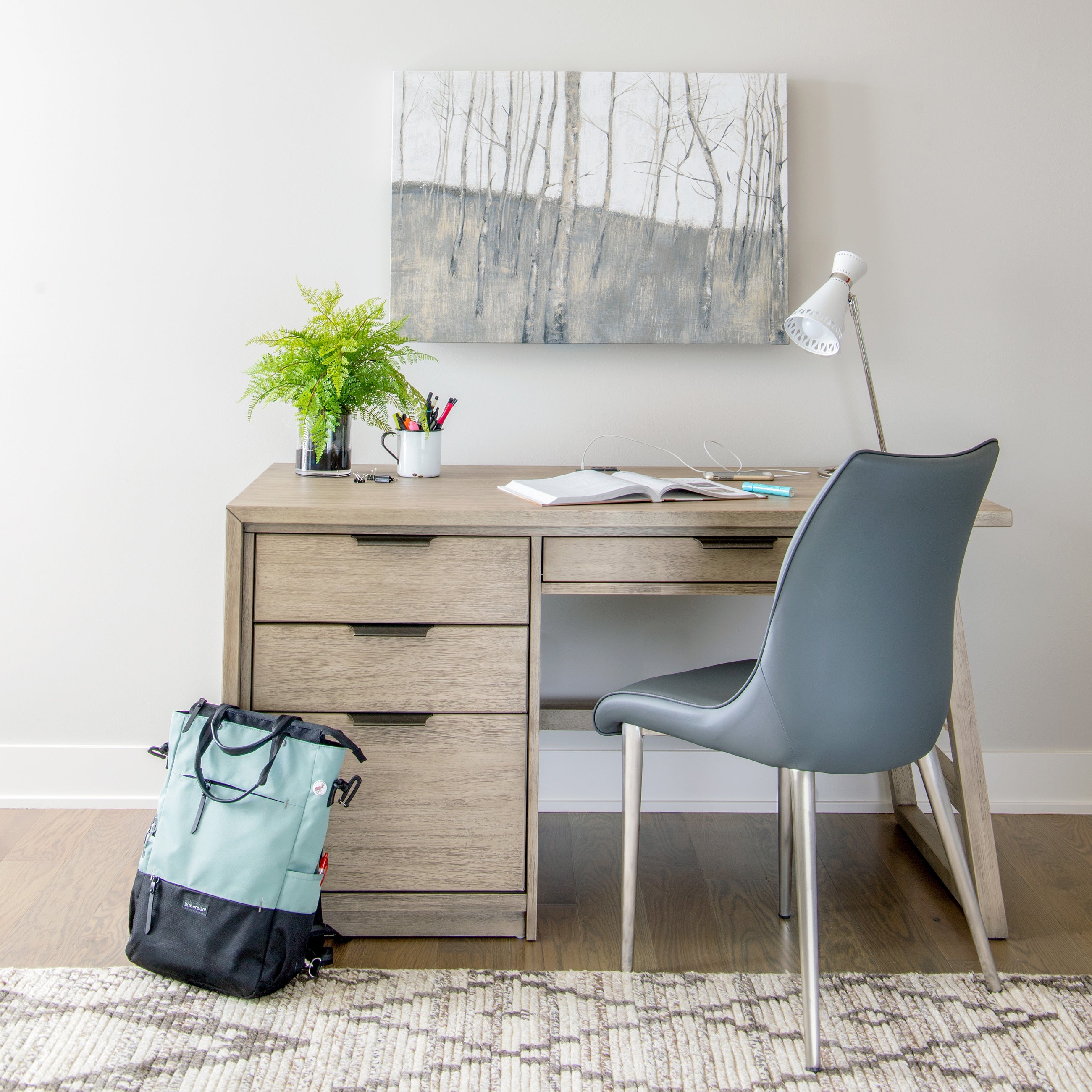 Perspectives Sun-Drenched Single Pedestal Desk | Schneiderman's Furniture