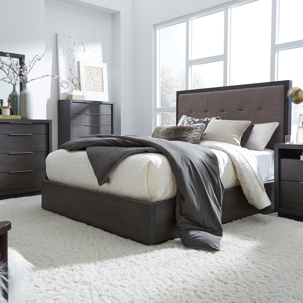 Oxford Basalt Grey Platform Bed | Schneiderman's Furniture